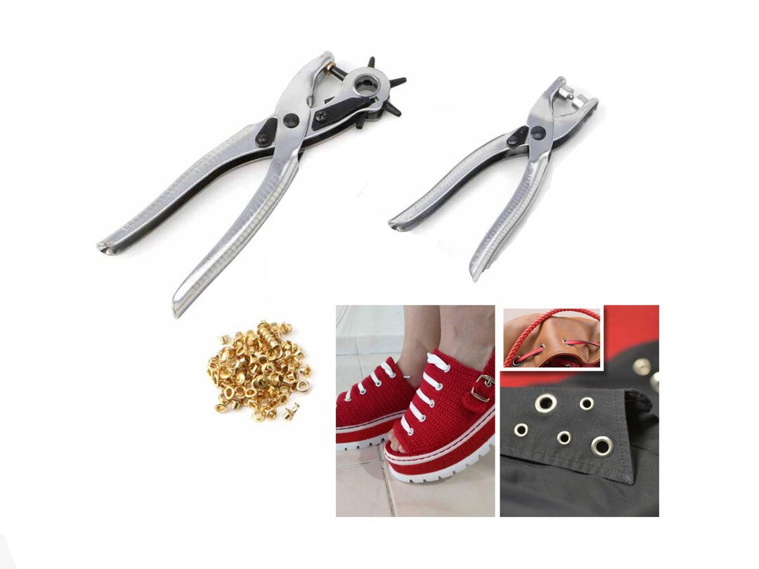 DK013 Set Hole Punch Plier With Eyelets for Making Hole Fixing Eyelets ...