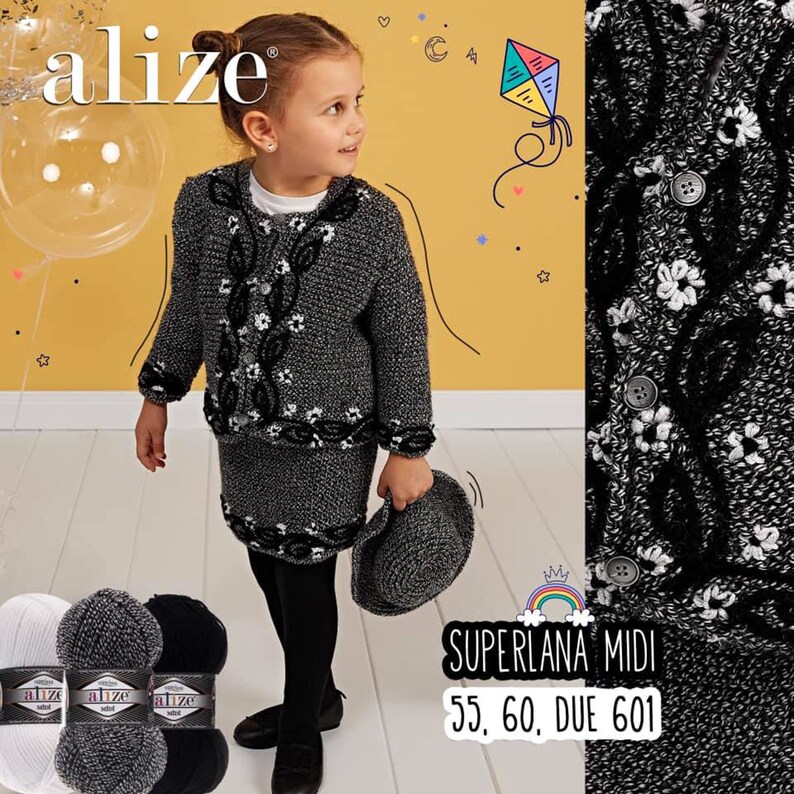 Alize Superlana Midi Knitting Yarn for Needlework Crochet Wool - Etsy