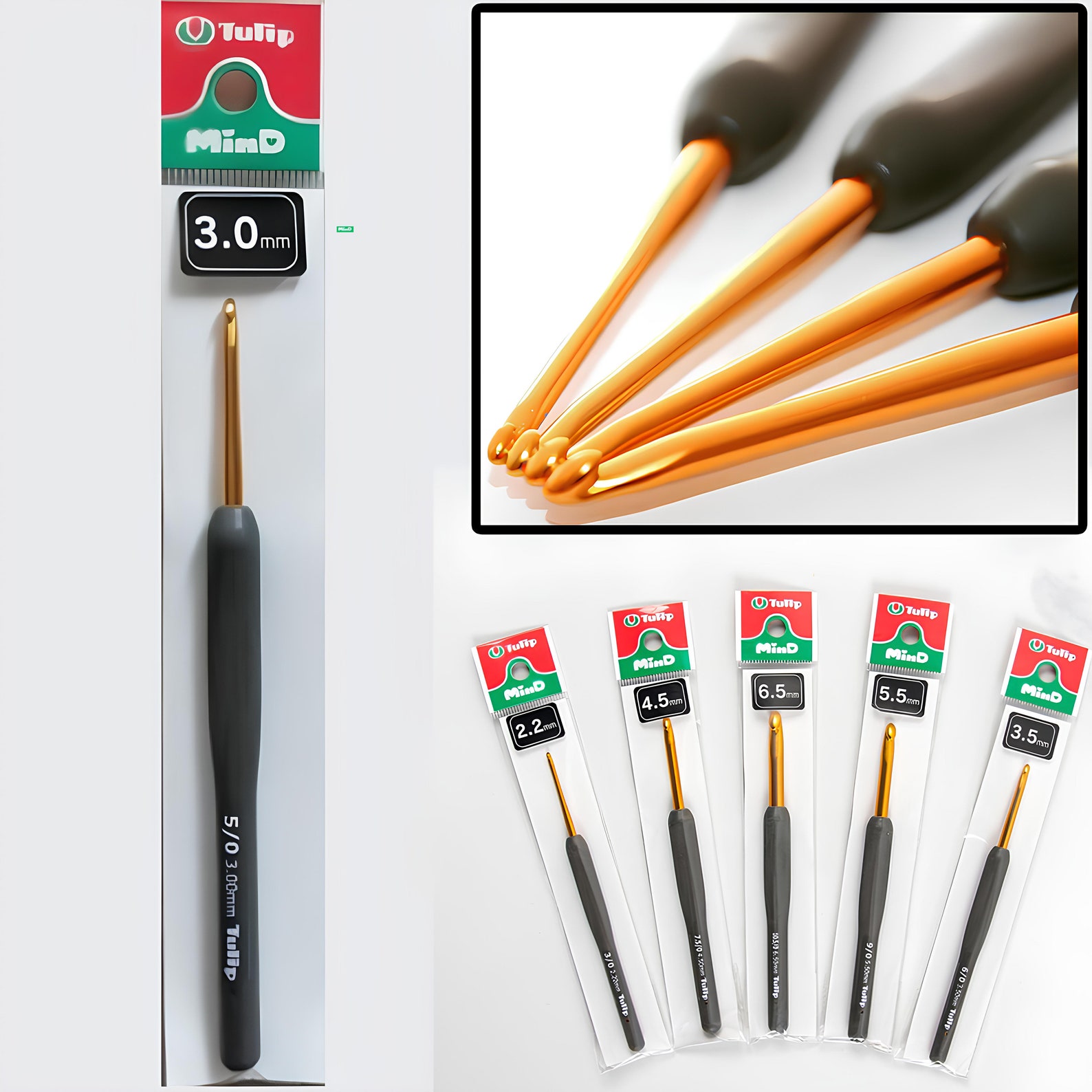 Set of 3 Tulip Etimo Mind Crochet Hook Set for Amigurumi Hooks Black ...