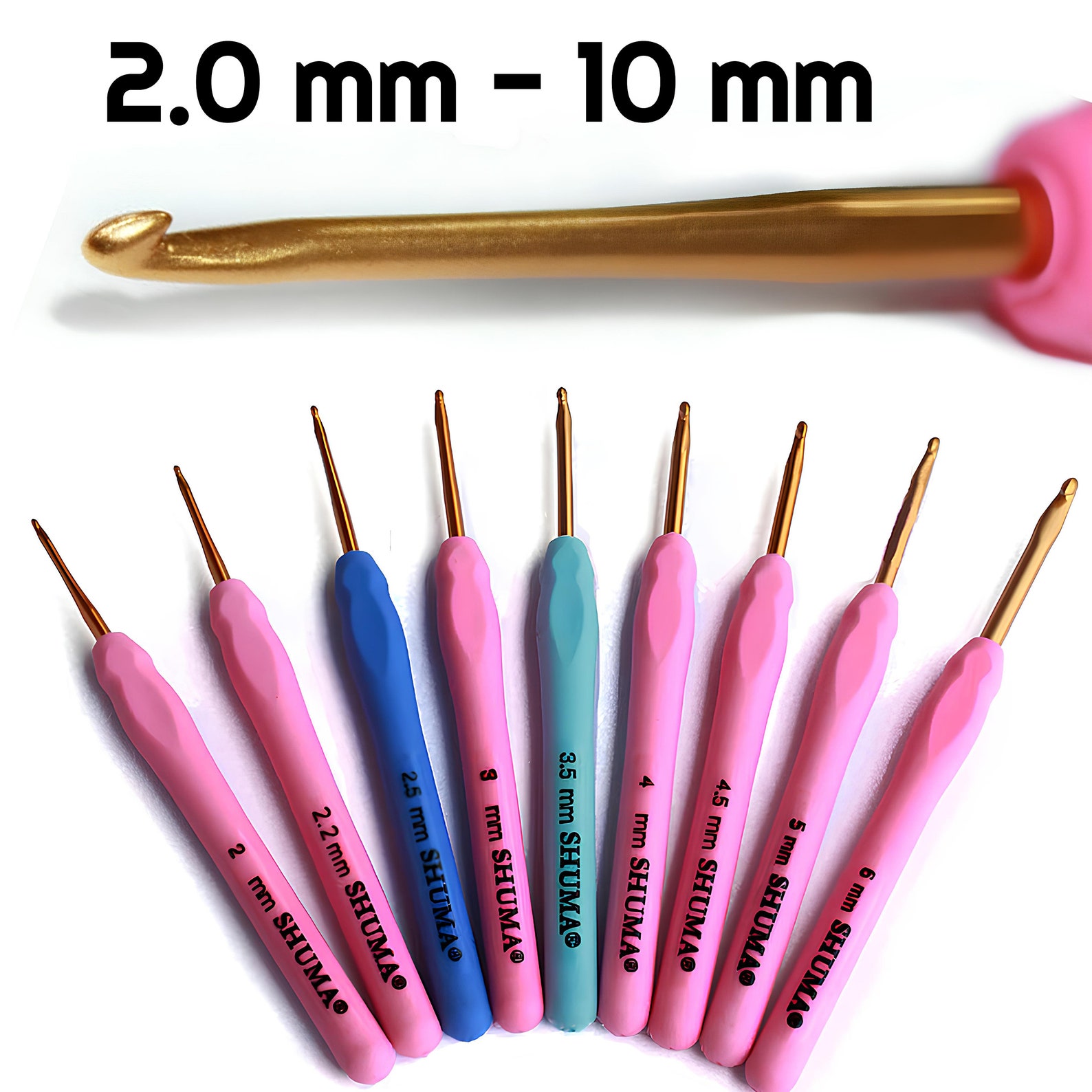Set of 3 Crochet Hook Set for Amigurumi Hooks Shuma Pink Hook for ...