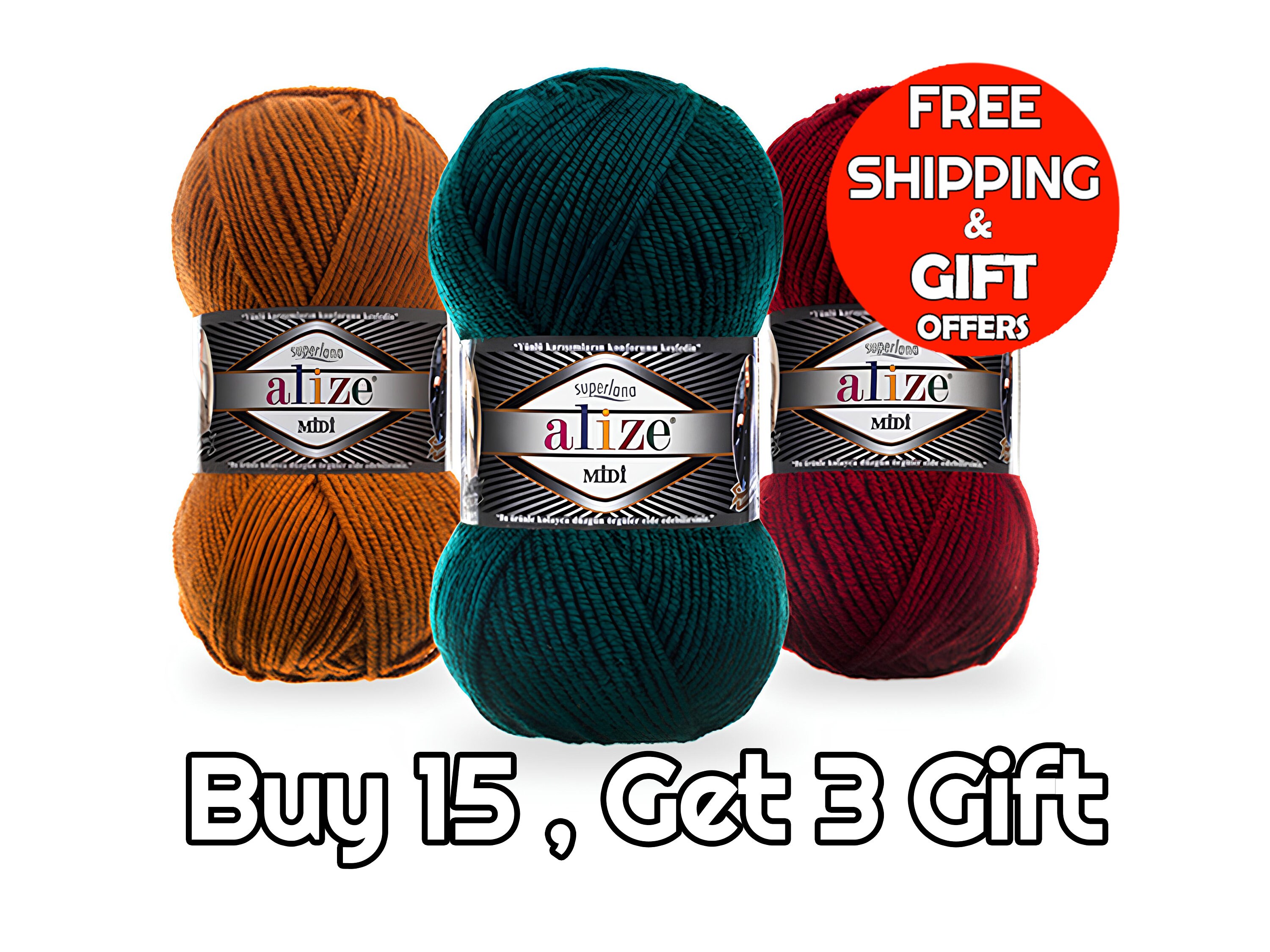 Alize Superlana Midi Knitting Yarn for Needlework Crochet Wool Acrylic ...