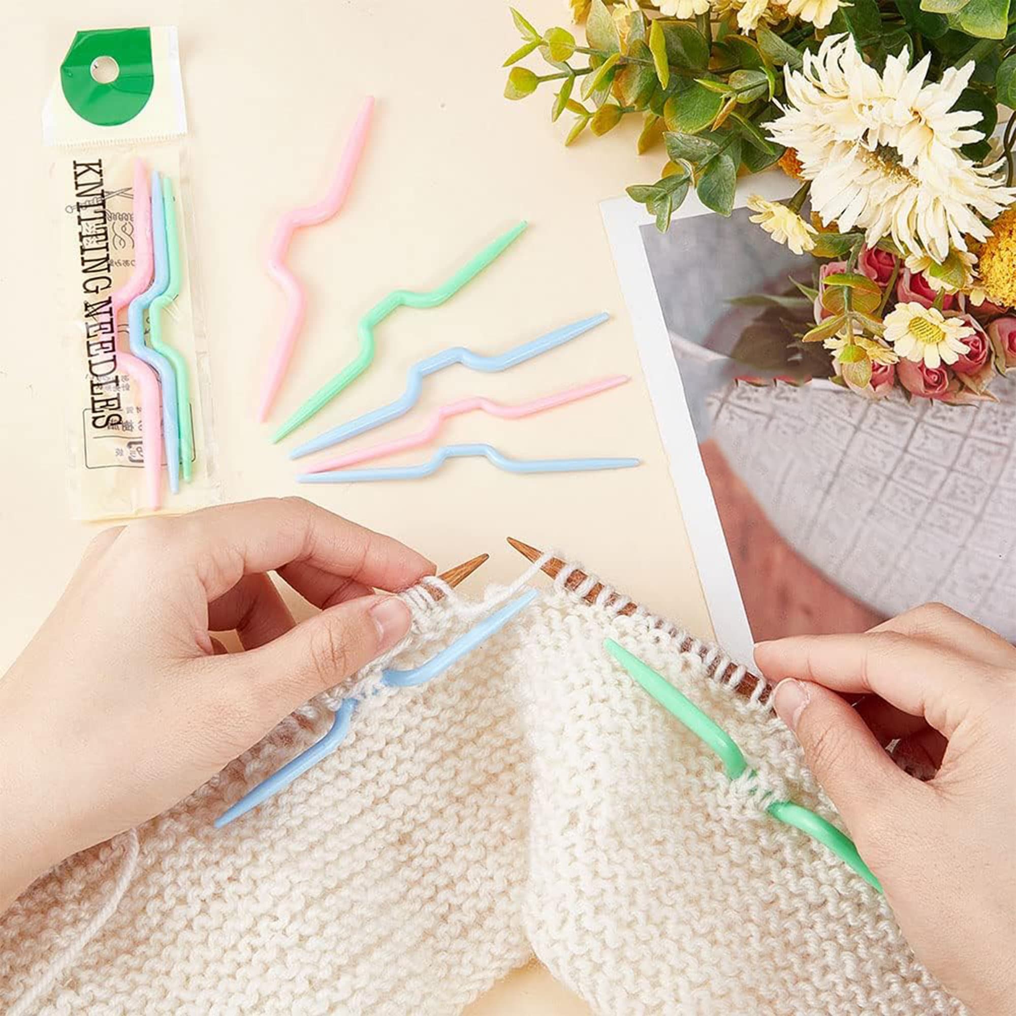 Tiger Cranked Cable Stitch Knitting Needles Pack of 3 for Knitting Hair ...