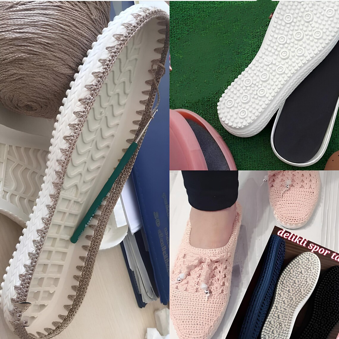 5 Pieces Rubber Soles With Holes for DIY Shoes Soles for Outdoor ...