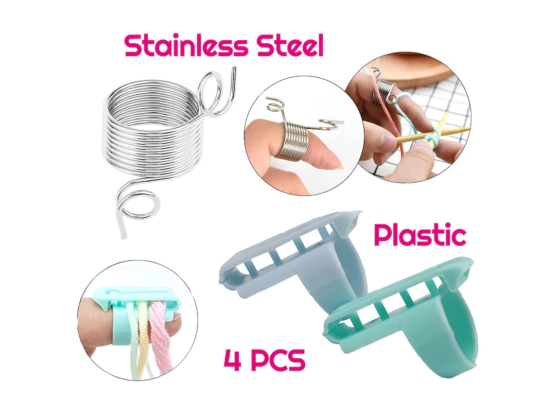 4 PCS Crochet and Knitting Yarn Tensioner Guide Ring Beginner Knitting ...