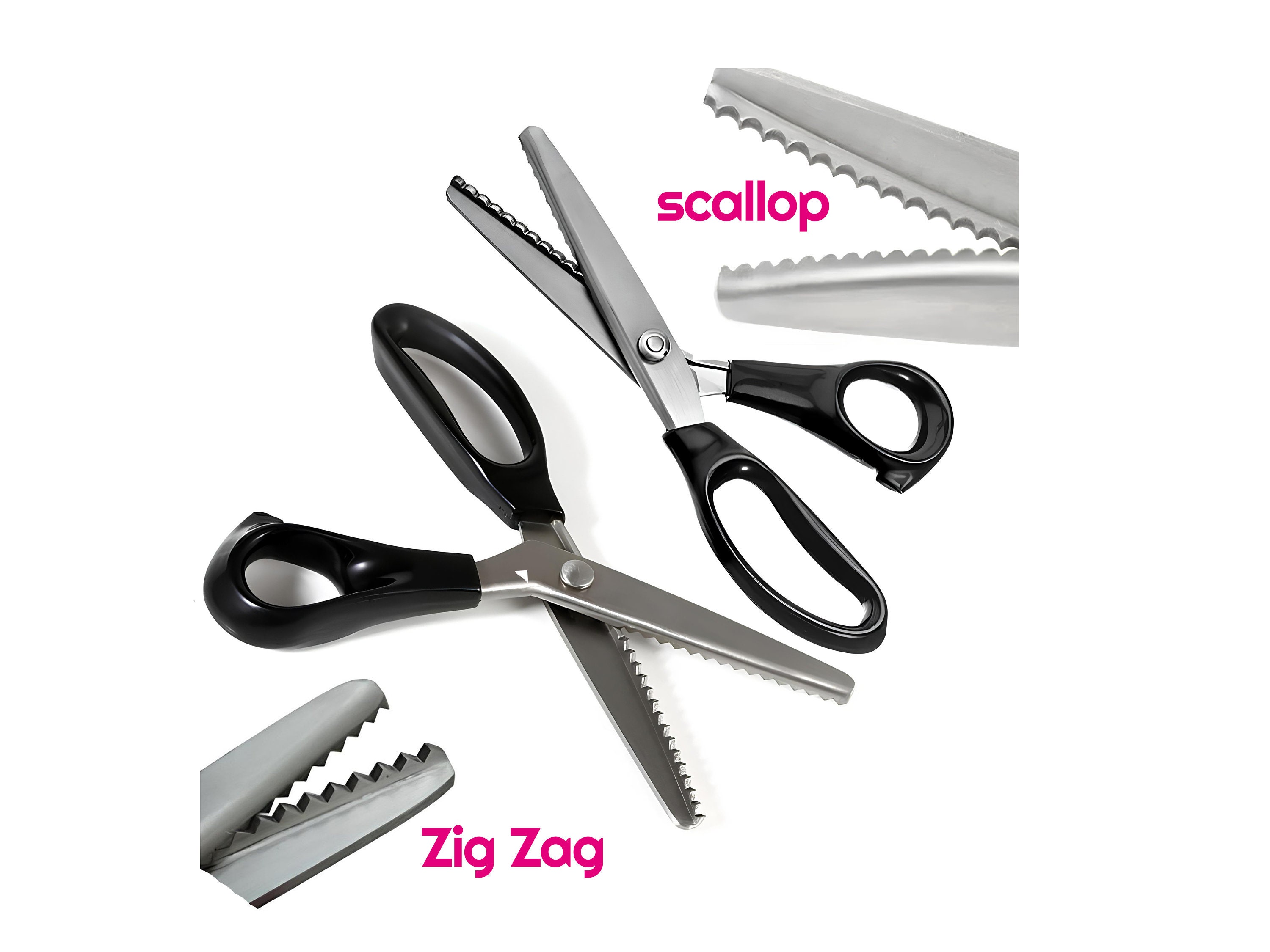 Stainless Steel Serrated Pinking Shear Tailor's Scissor Zig-zag Edge ...