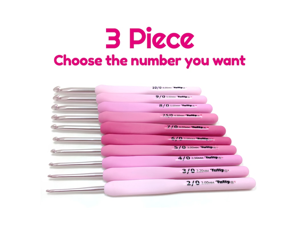 Set of 3 Crochet Hook Set for Amigurumi Hooks Tulip Etimo Rose Pink ...