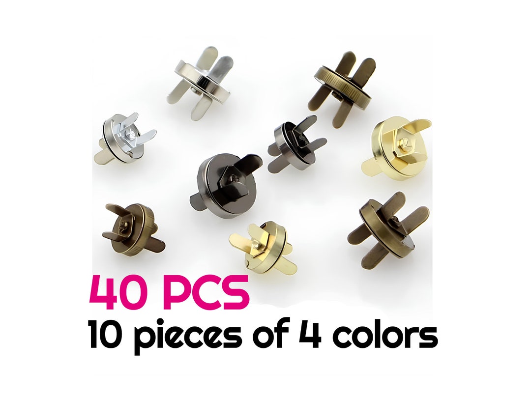 40 PCS Mix Color Magnetic Snaps 18mm for Handbag Clasp Button Metal ...