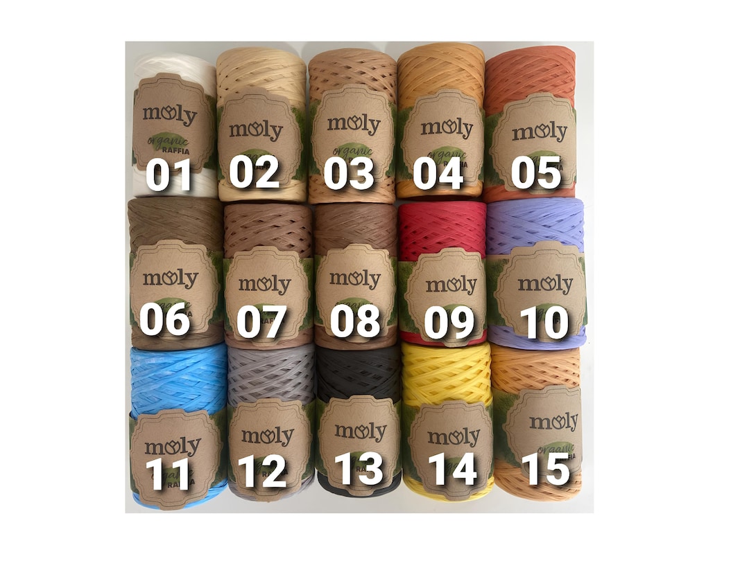 Natural Raffia Ribbon Yarn for Crochet Paper Raffia Clutch Bag Soft ...