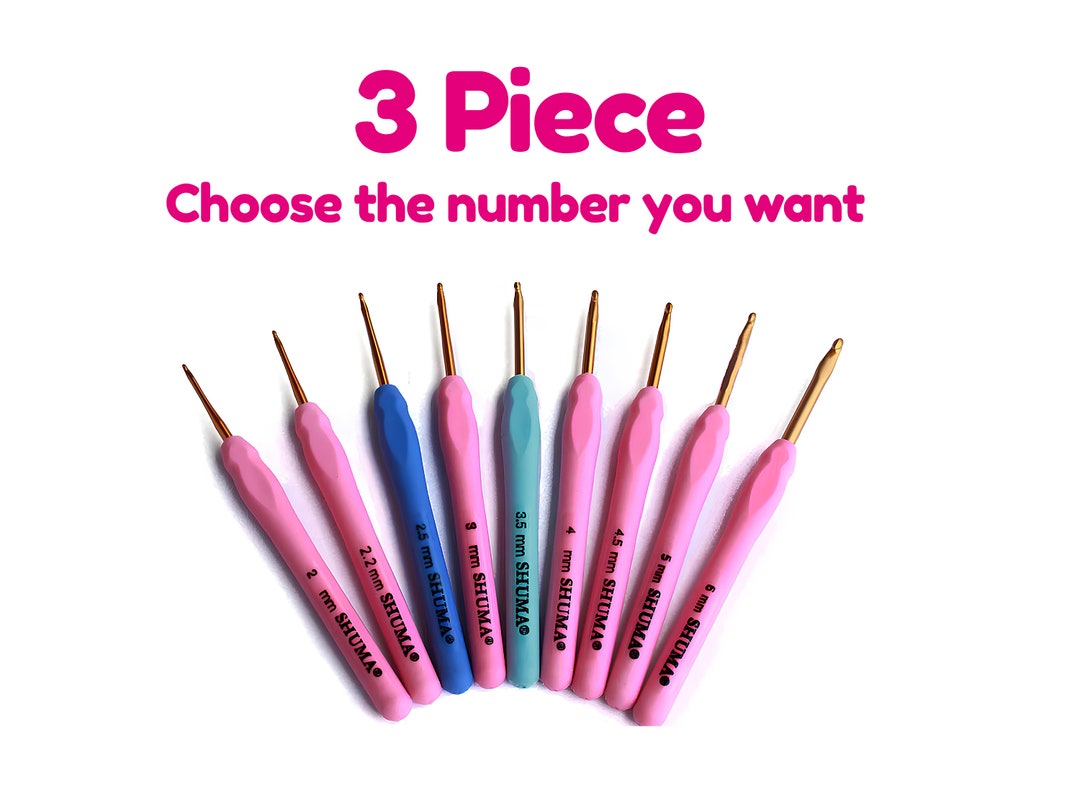 Set of 3 Crochet Hook Set for Amigurumi Hooks Shuma Pink Hook for ...