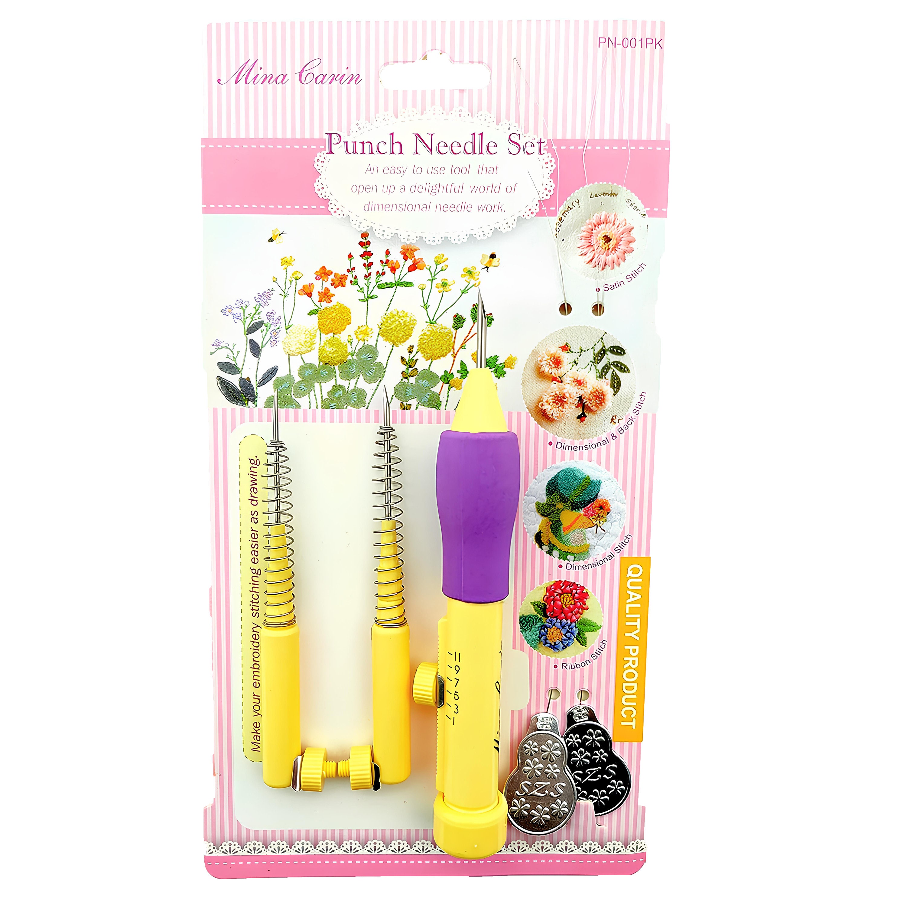 3 PCS Mina Carin Punch Needle Set 3 Size Beginner Punch Knitting Needle ...