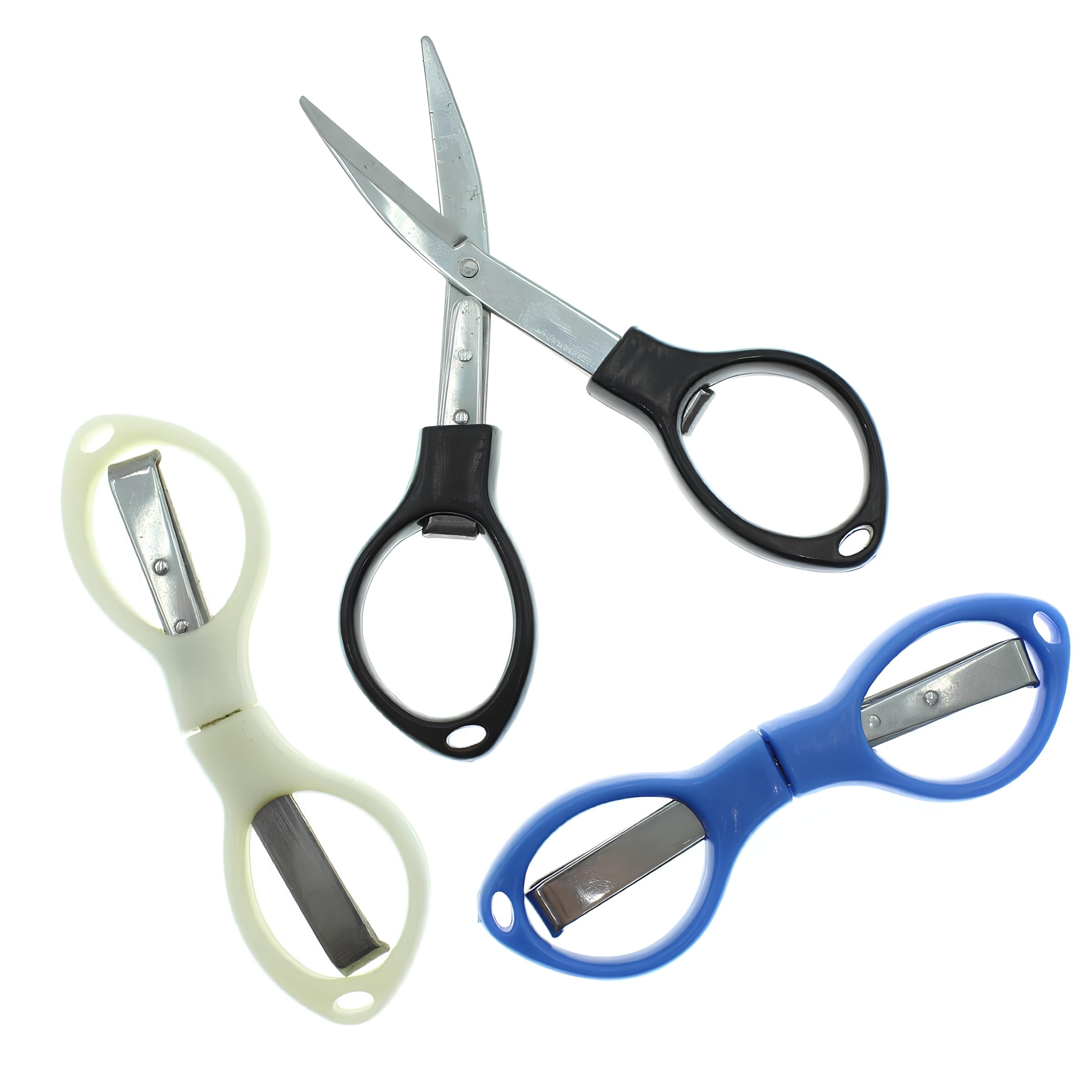 Portable Folding Scissors Glasses Shaped Anti Rust Sewing Cutter Shear ...