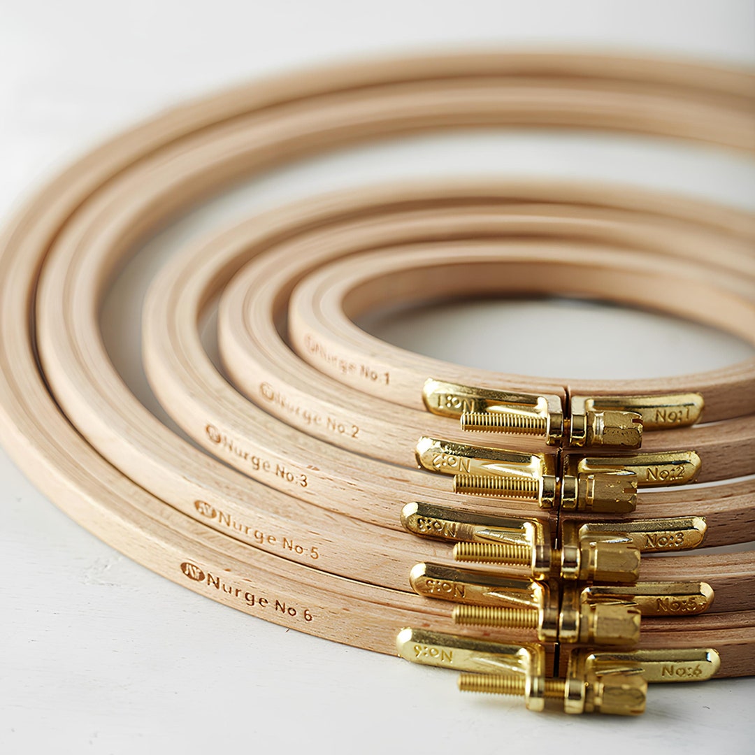 Nurge Wooden Embroidery Punch Needle Screw Hoop for Cross Stitch Punch ...