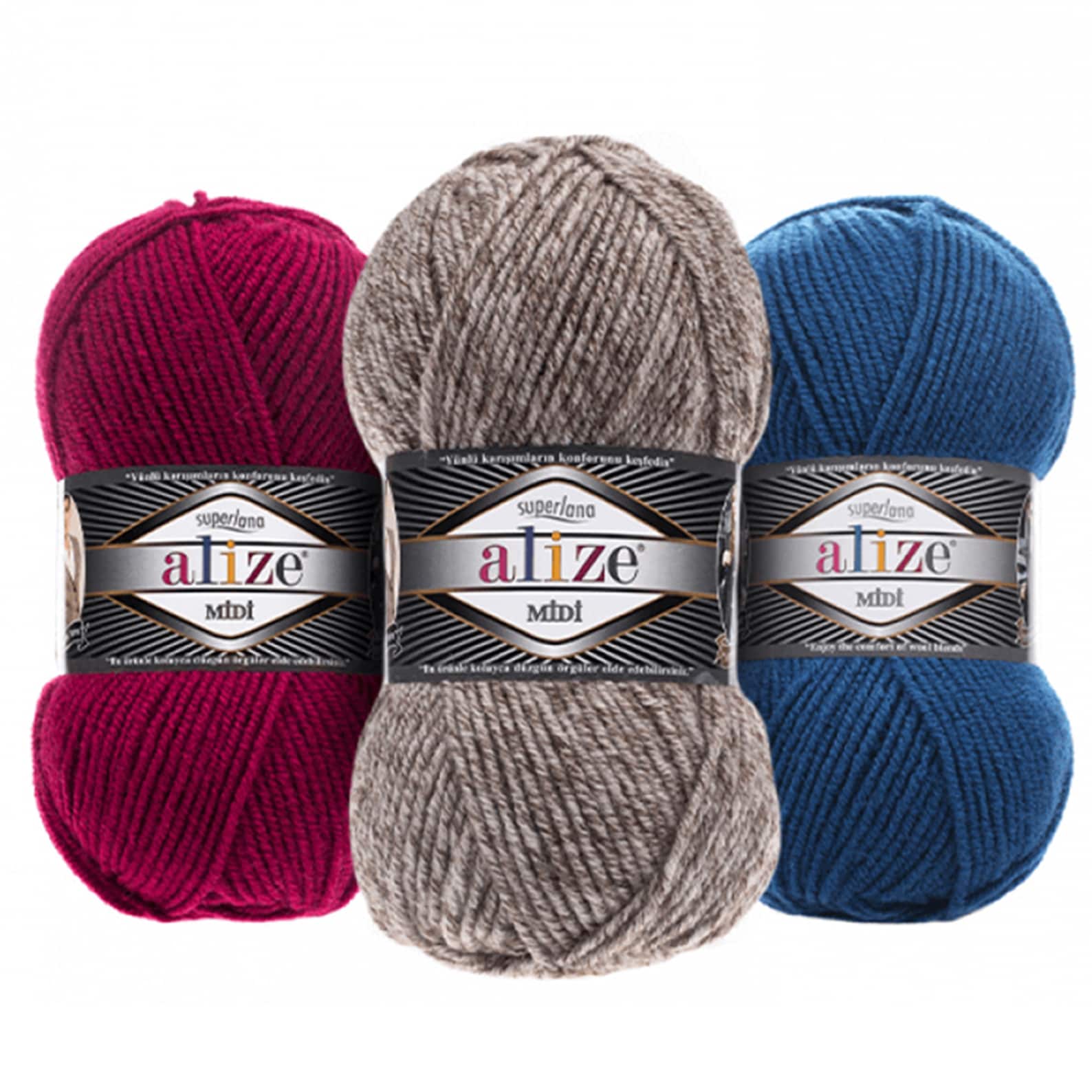 Alize Superlana Midi Knitting Yarn for Needlework Crochet Wool - Etsy