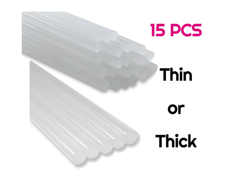 15 PCS Hot Glue Gun Sticks Thin or Thick Size Hot Glue Gun Sticks Super ...