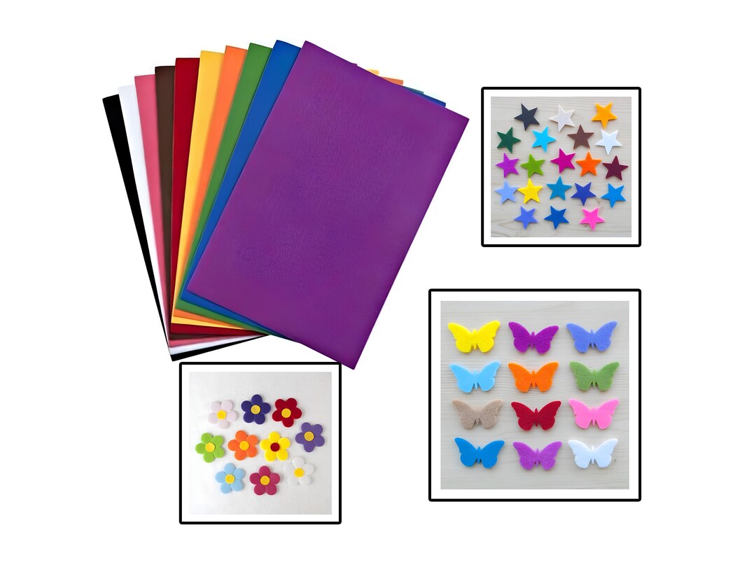 5 PCS A4 Thick Felt Fabric Sheets for Arts and Crafts Wool Felt Sheets ...