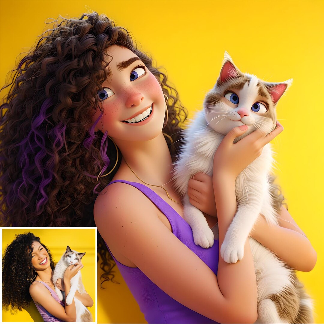 Photo to Cartoon Custom Portrait, Pet, Couple, or Family Cartoon ...