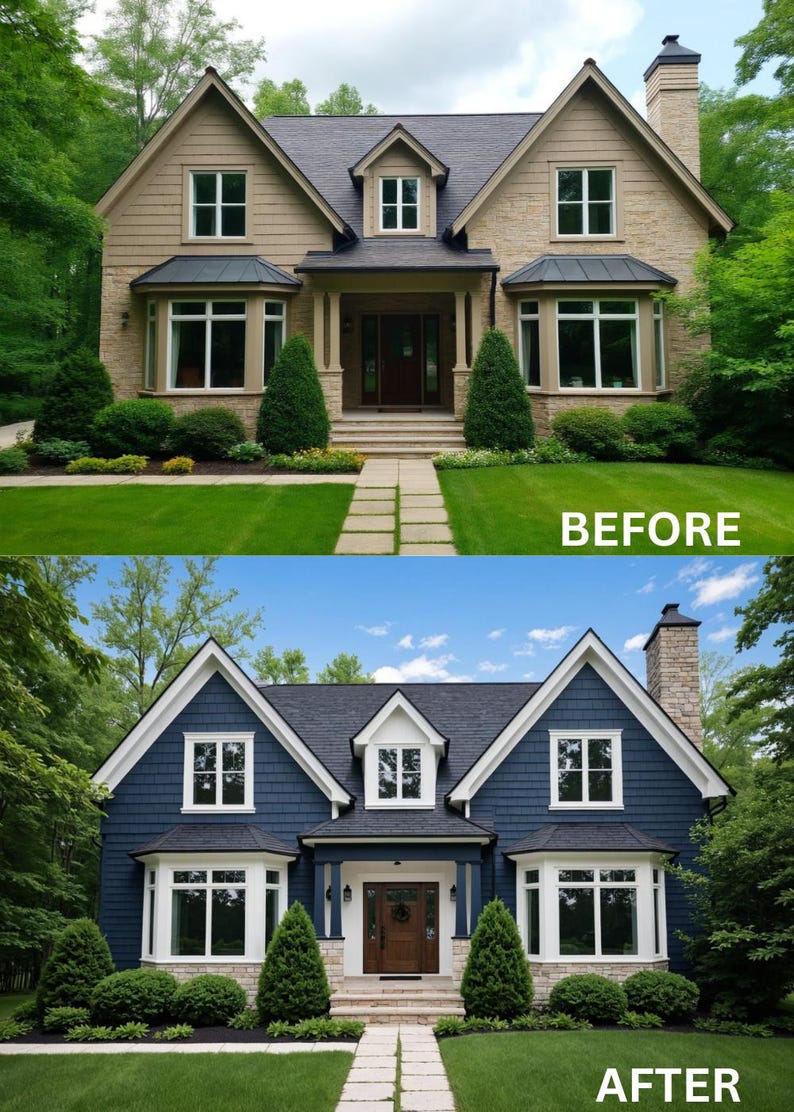 Custom Exterior Home Visualization: Realistic Digital Remodel Design - Etsy