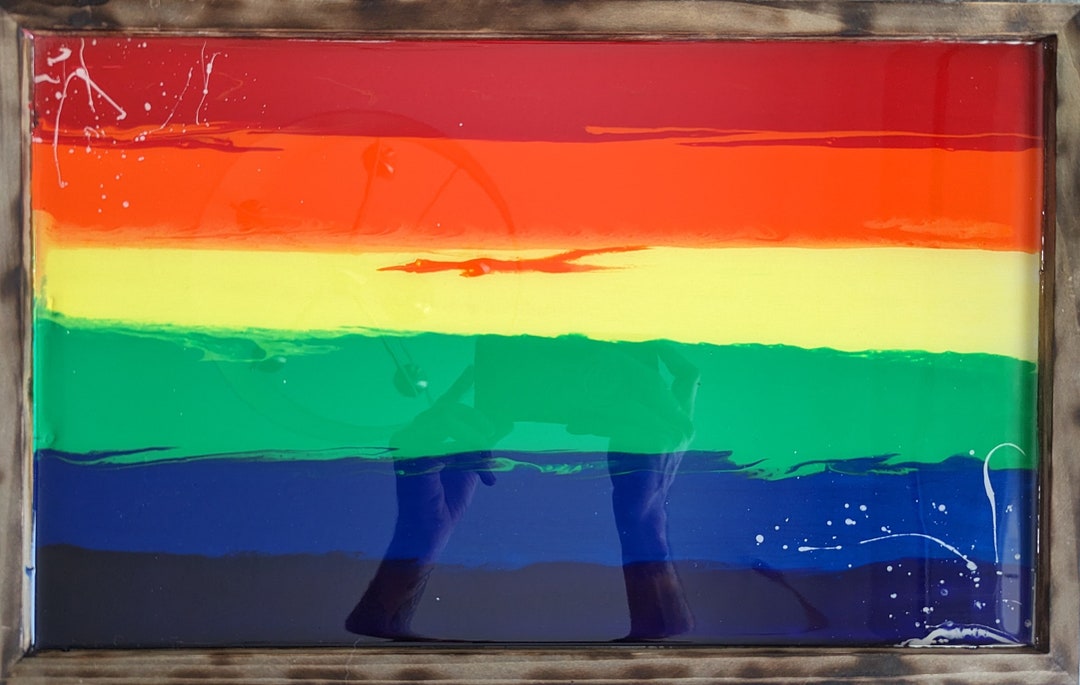 Hand Painted Pride Flag Framed Wood Flag Wood Sign Wood - Etsy