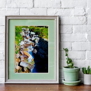 Mountain Stream Photography Wall Art, Stone Waterfall Digital Wall Art ...
