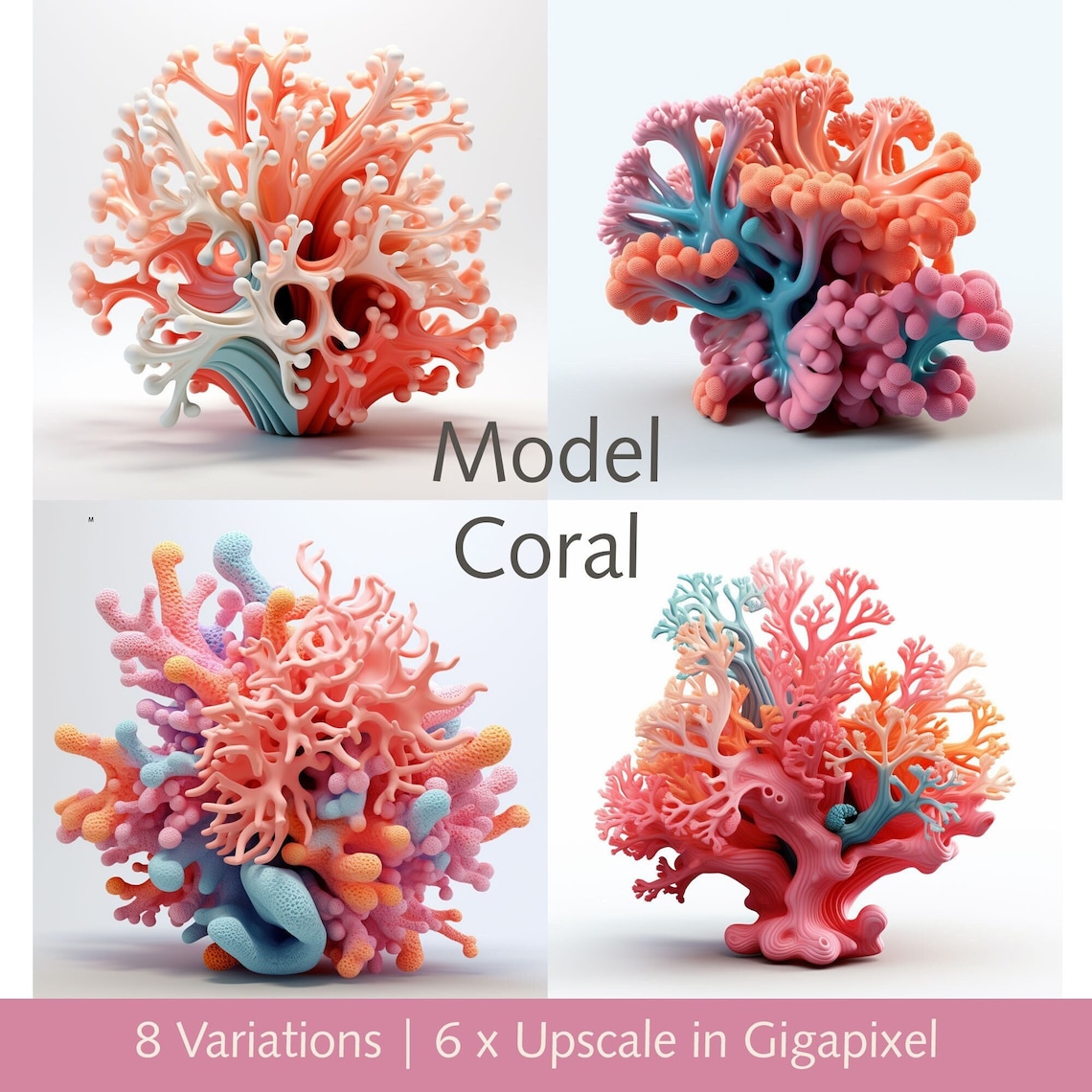 8 X Model Coral – Polyps – Digital Download, Graphic Design ...