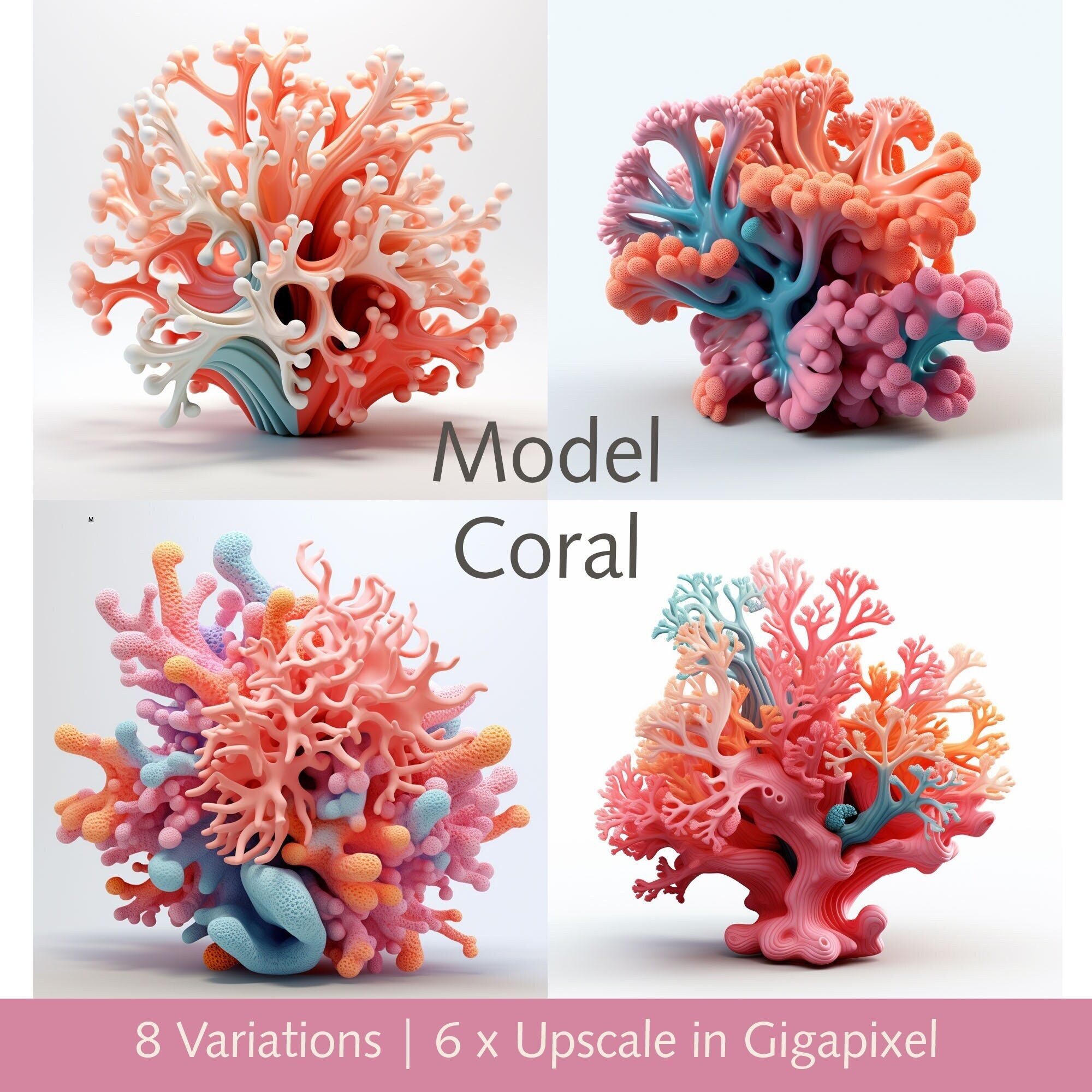 8 X Model Coral – Polyps – Digital Download, Graphic Design ...