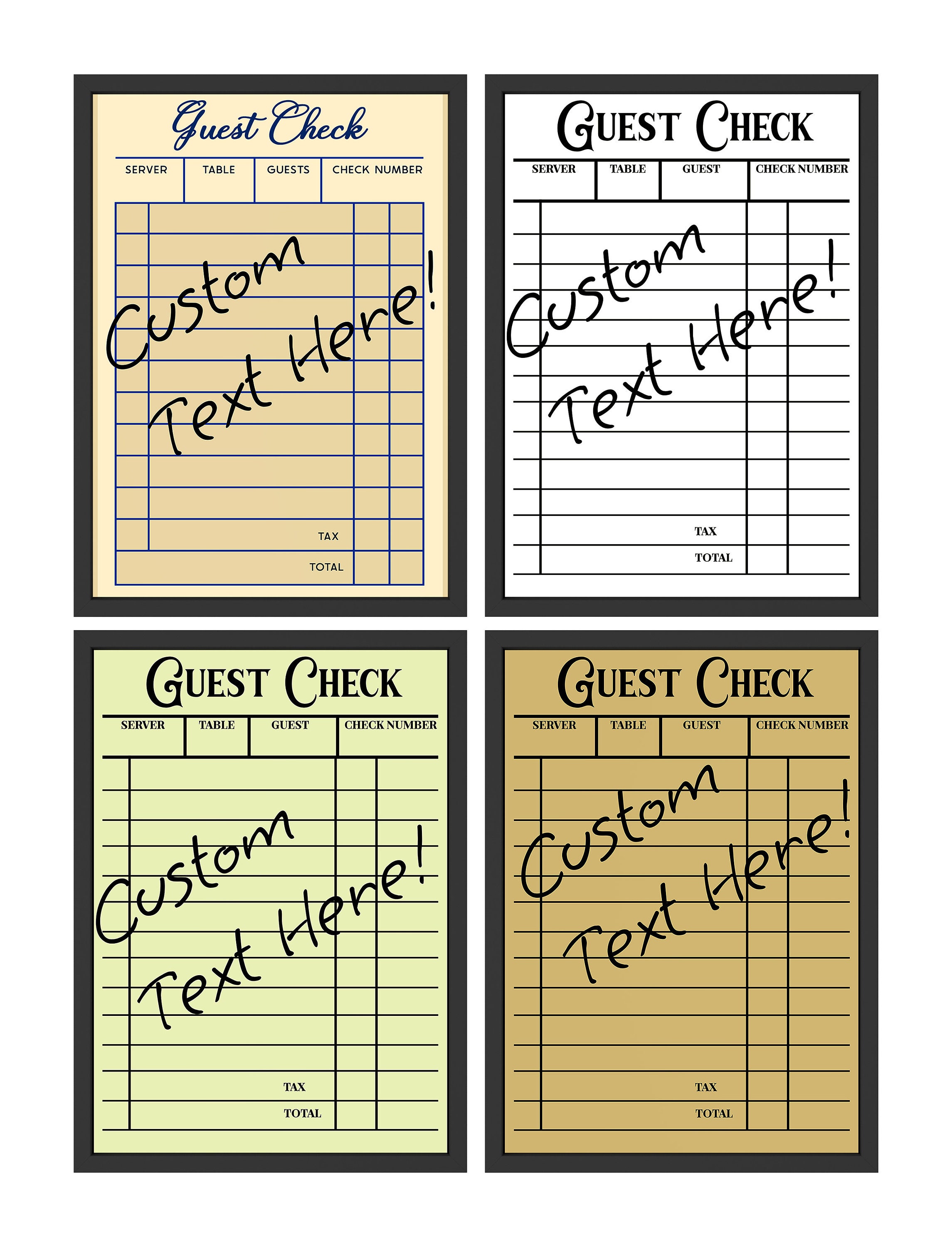 Custom Guest Check Art Print Trendy Wall Art Digital - Etsy