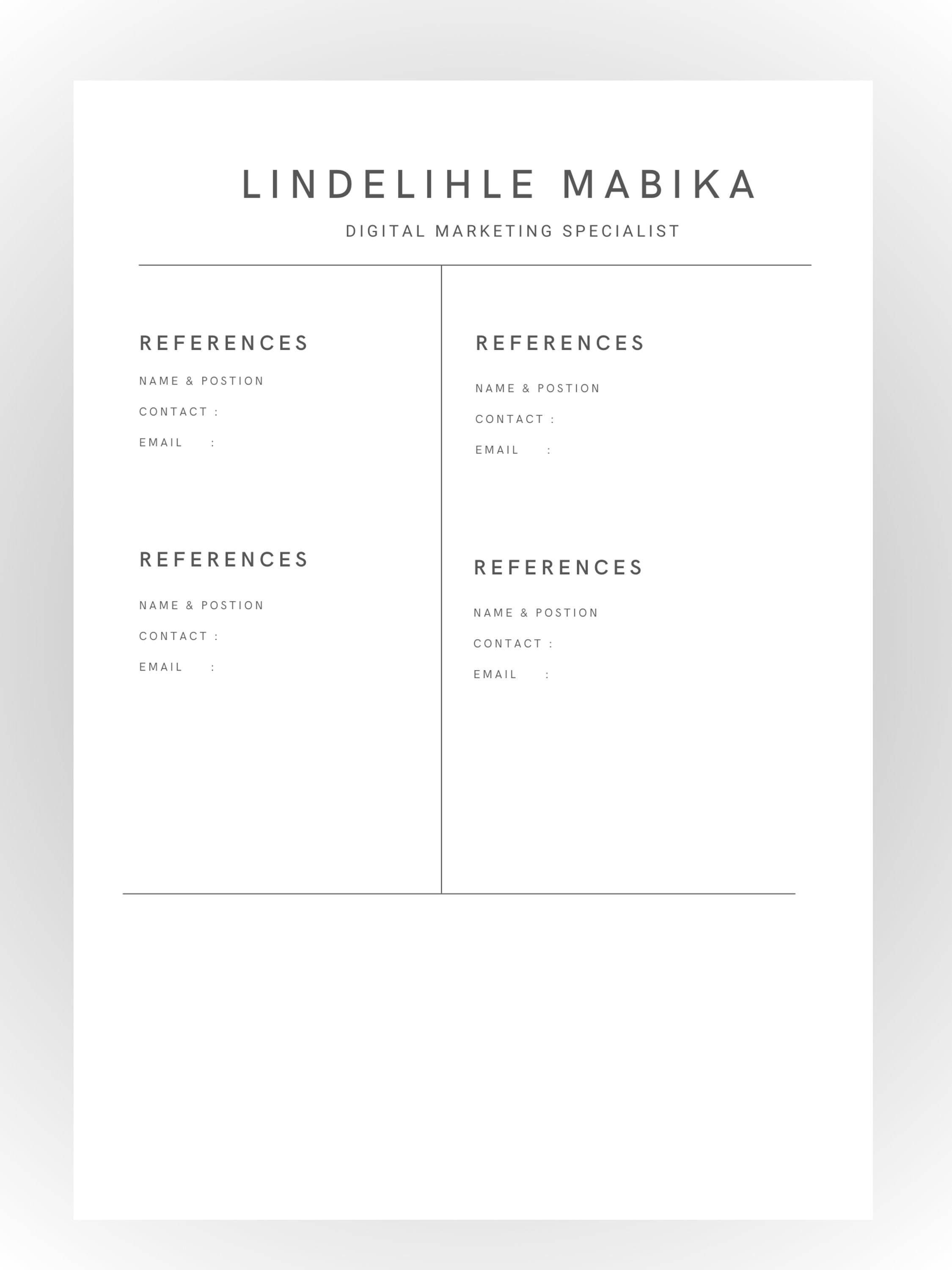 Clean Modern Resume Template 3 Page CV Template Cover - Etsy
