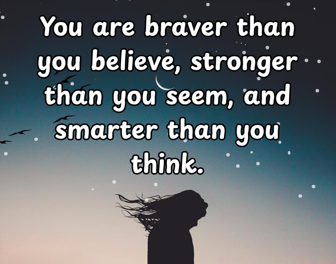 You Are Brave, Motivational, Quotes, Affirmation, Wall Decor, Positive ...