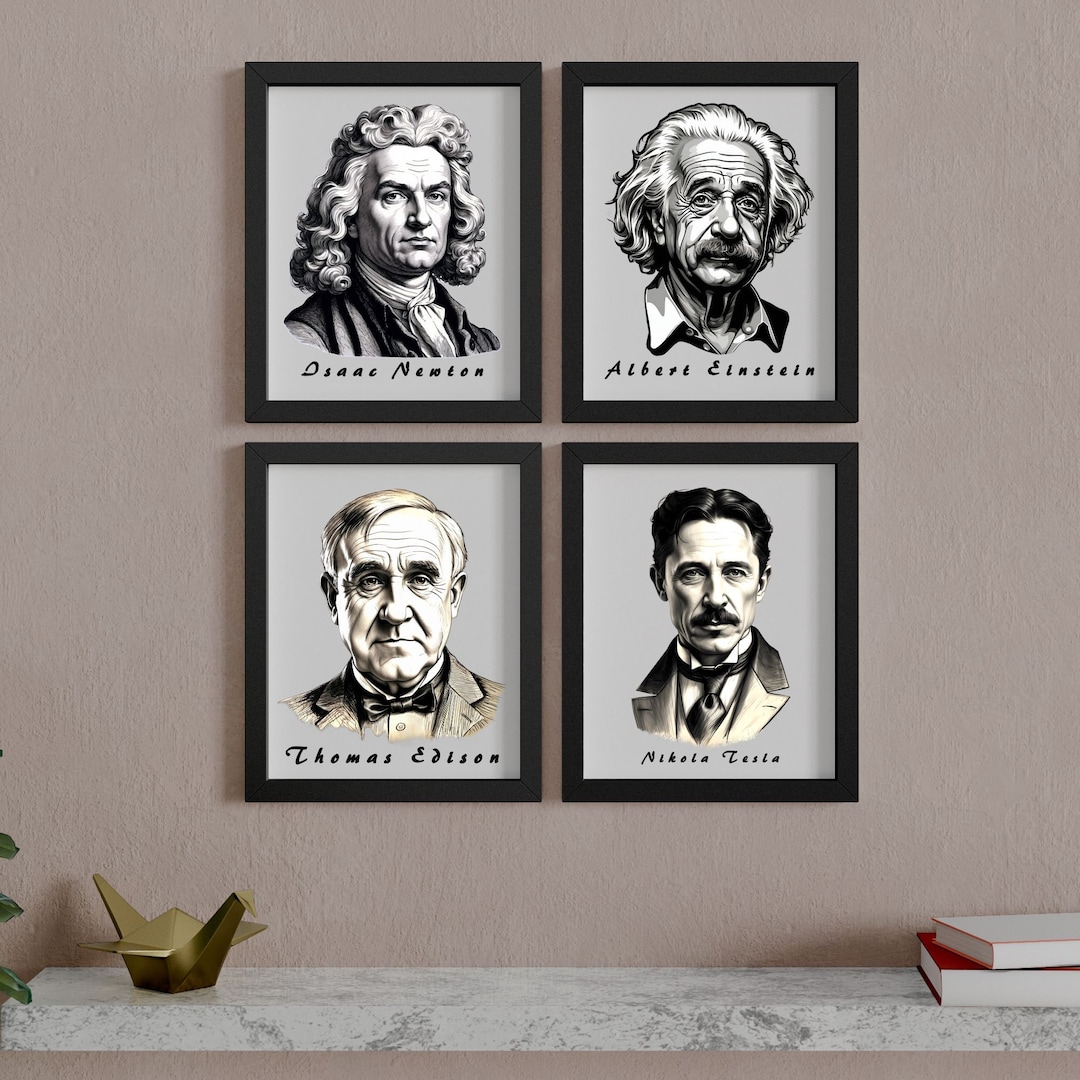 Bundle of Four, Famous People, Famous Scientists, Including, Albert ...