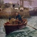 1885 Vintage Oil Painting Portraying Two Sailors in a Rowing Boat ...