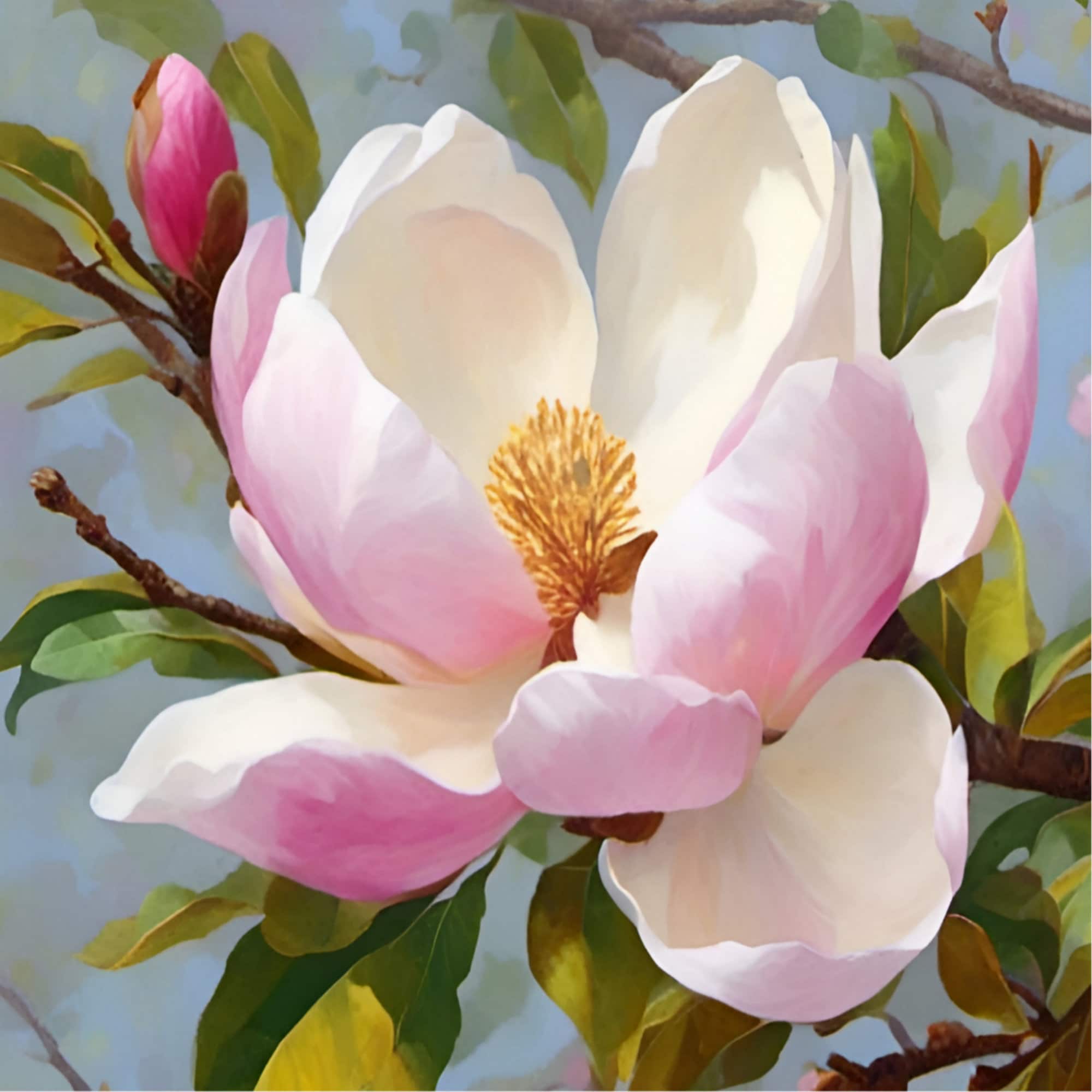 Magnolia Art Pintable, Magnolia Tree Wall Art, Magnolia Wall Art, Wall ...