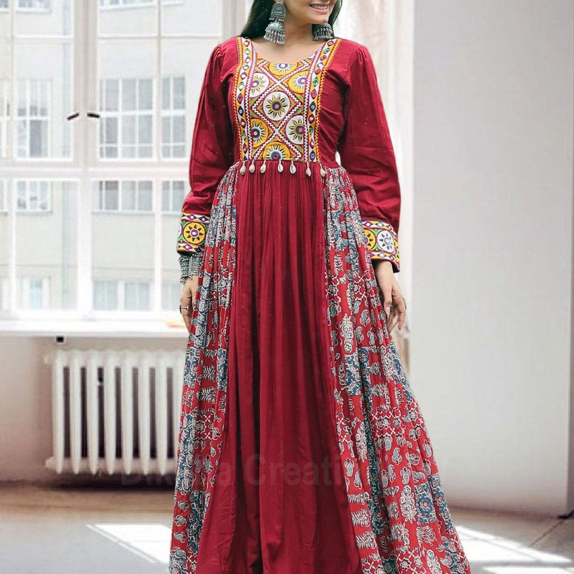 Navratri Gown for Women Bandhani Gown Garba Outfit for Navratri Dress ...