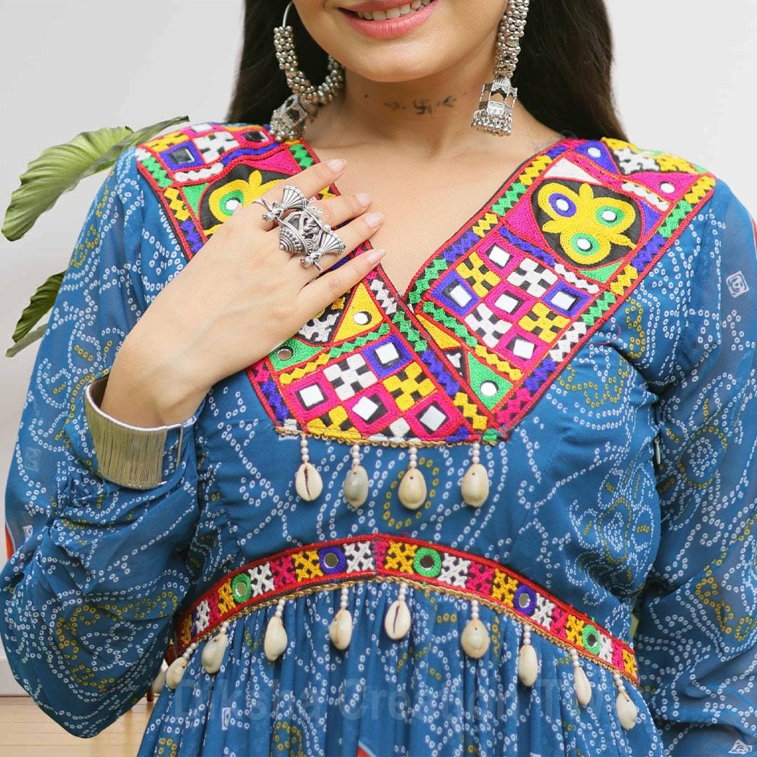 Navratri Gown for Women Bandhani Gown Garba Outfit for Navratri Dress ...