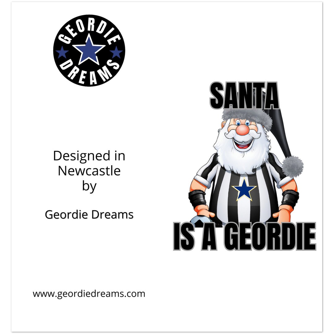 Pack of 10 Newcastle Christmas Cards Santa is a Geordie With Envelopes ...