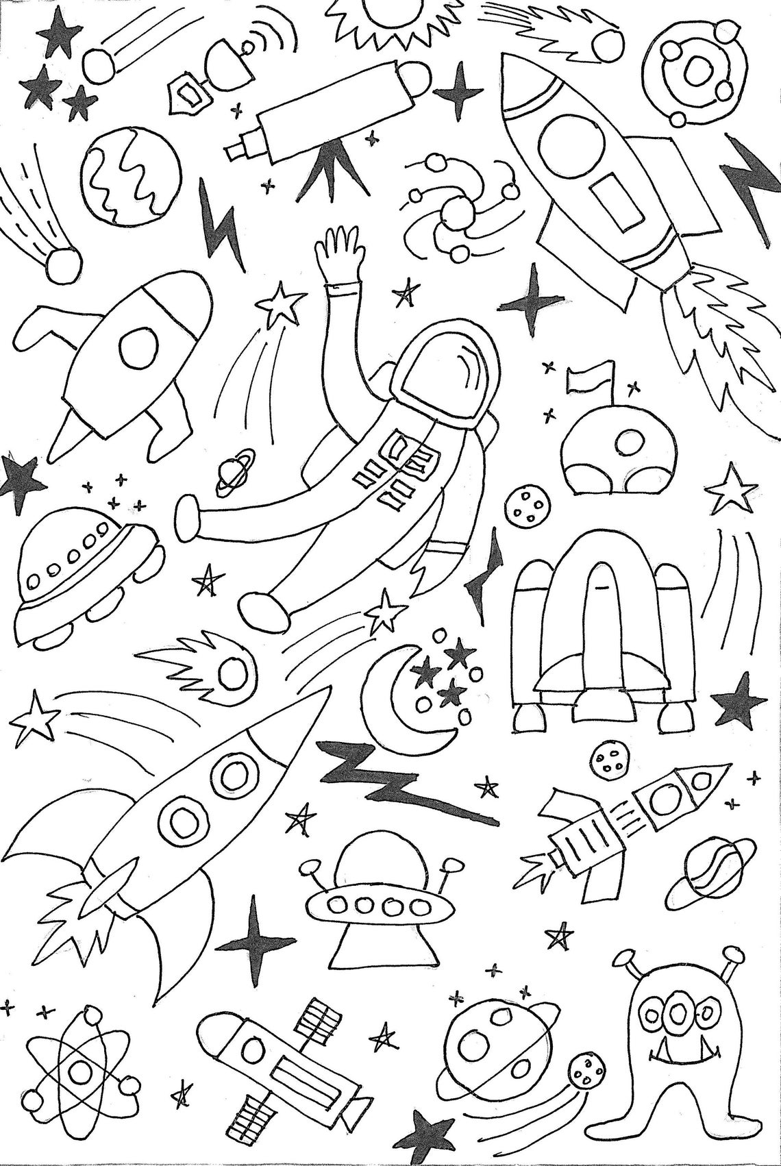 Doodle Abstract Colouring Kids Enjoyment - Etsy