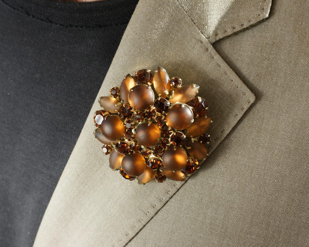 Genuine Vintage 1950s Autumnal Amber Cluster Brooch - Etsy
