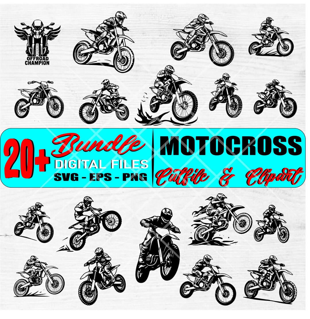 Laser Cut Design Motocross, SVG PNG, Eps and for Cricut and Sublimation ...