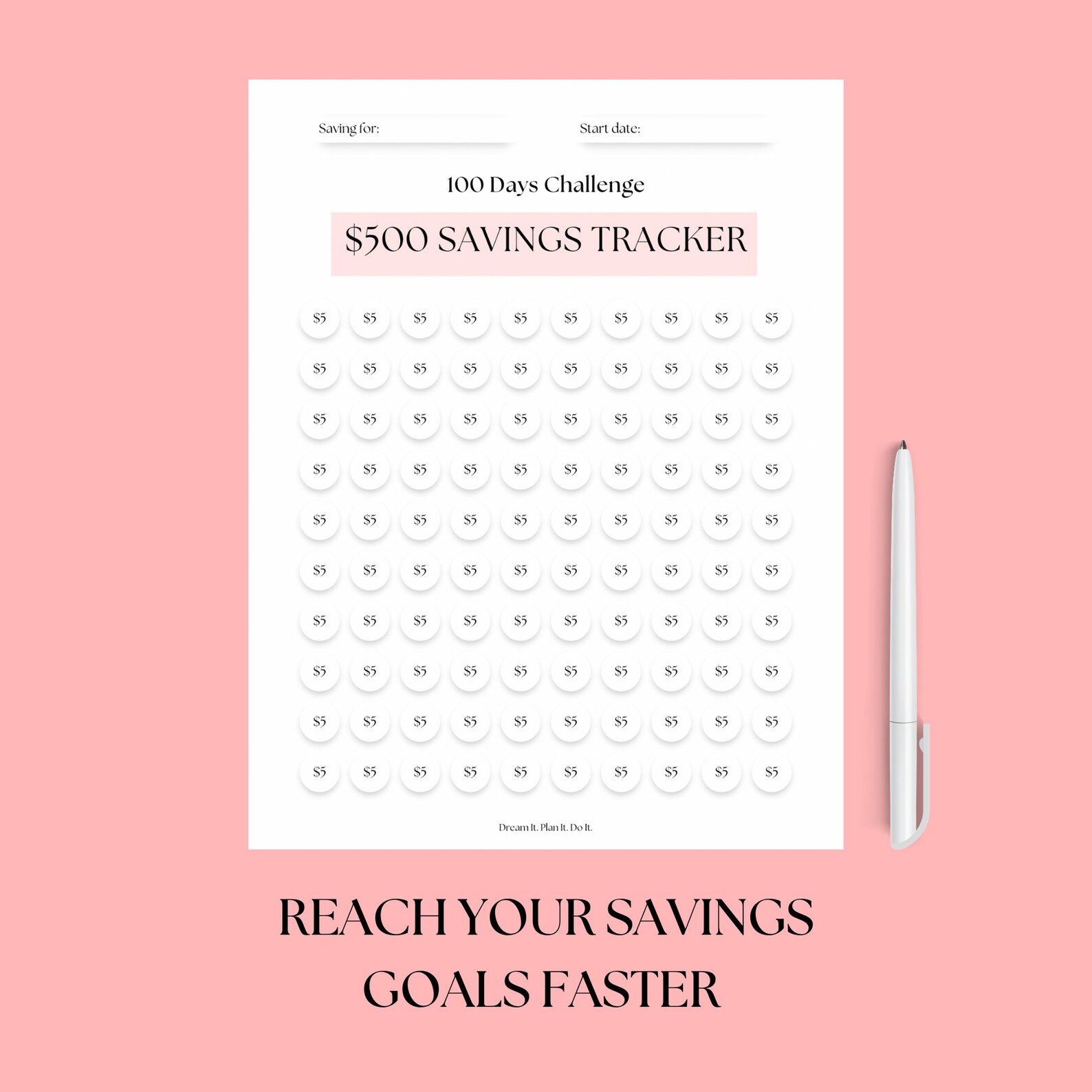 Savings Tracker | Printable Savings Worksheet | Expense Tracker ...