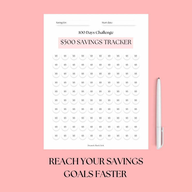 Savings Tracker | Printable Savings Worksheet | Expense Tracker ...
