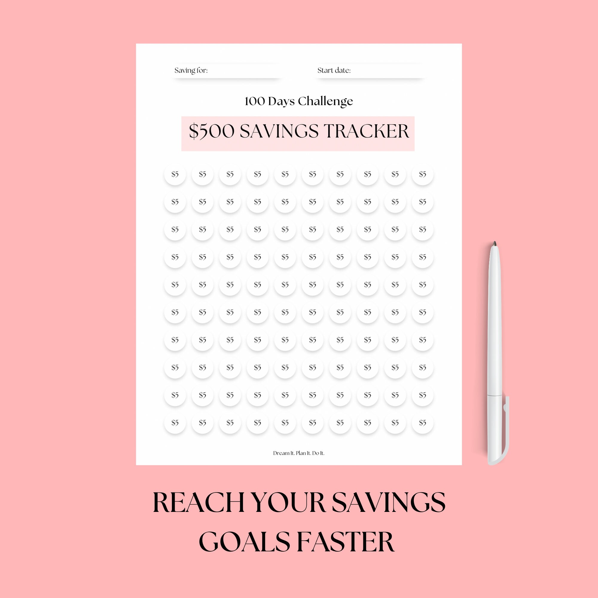 Savings Tracker | Printable Savings Worksheet | Expense Tracker ...