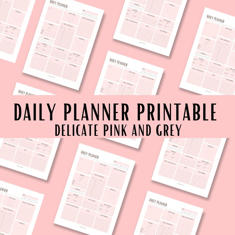 Daily Planner Printable | Pink & Tan | Daily Planner Template | Daily ...