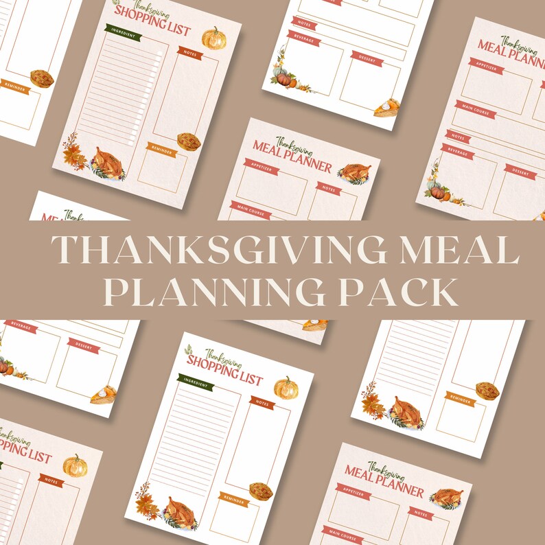 Thanksgiving Meal Planner | Thanksgiving Grocery List | Thanksgiving ...
