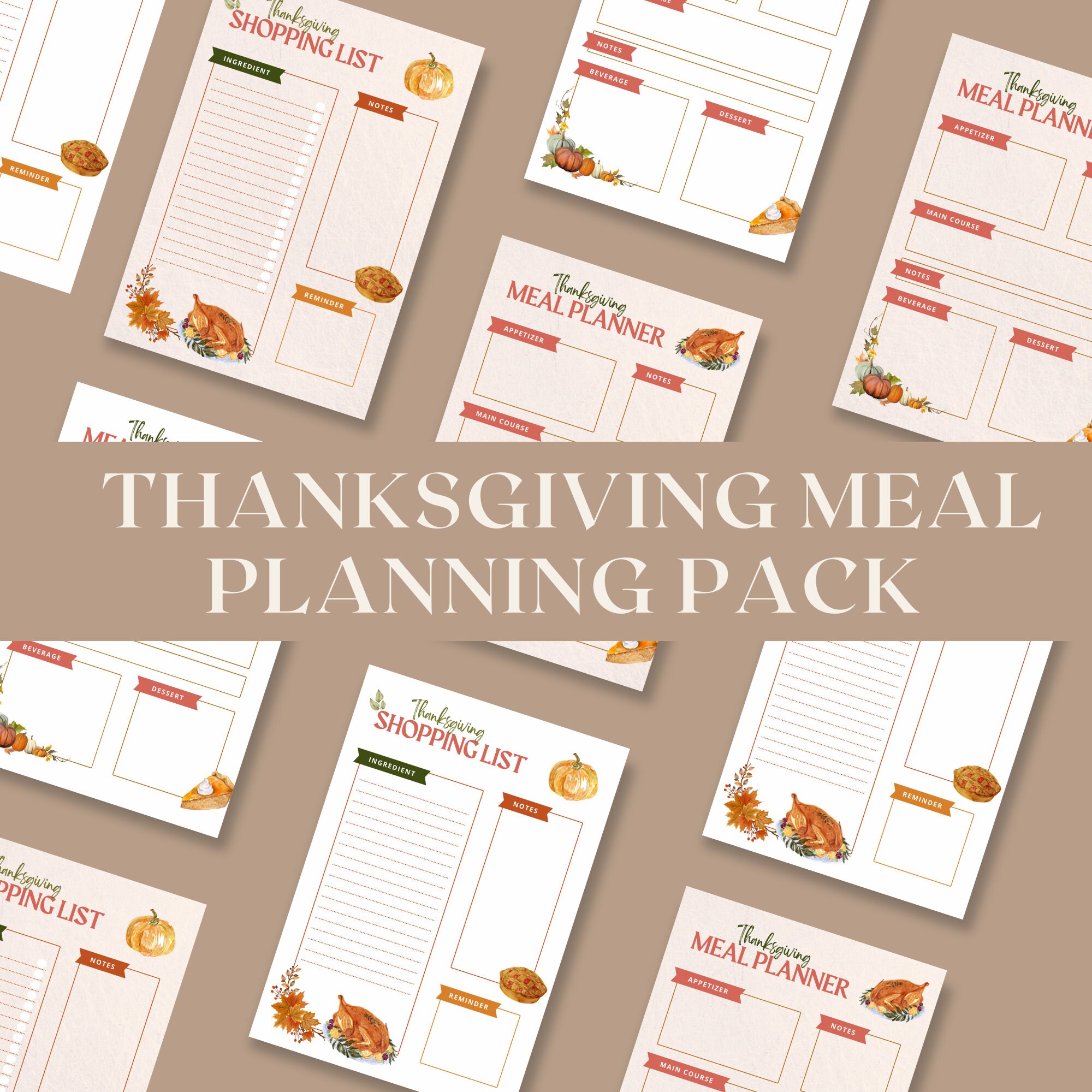 Thanksgiving Meal Planner | Thanksgiving Grocery List | Thanksgiving ...