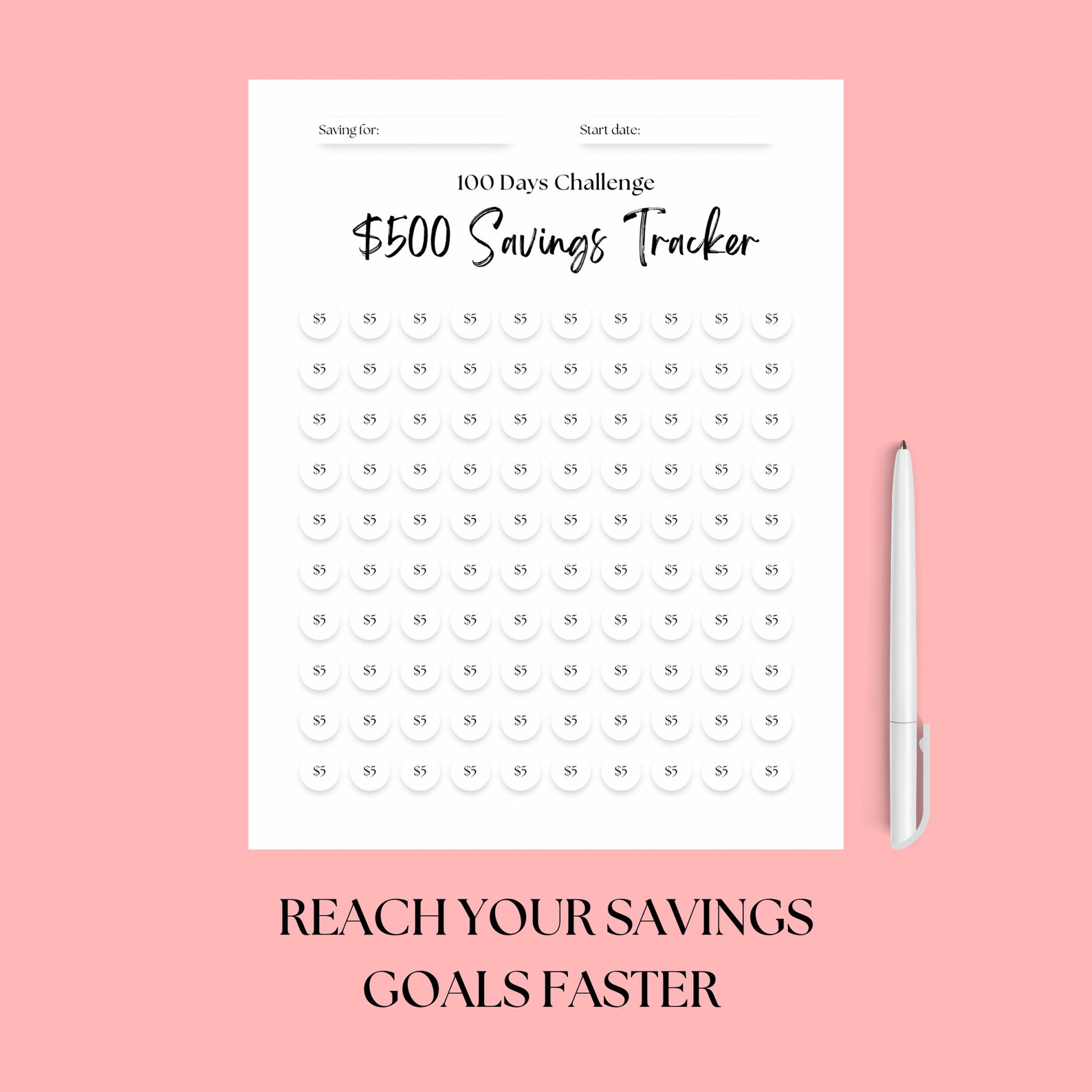 Savings Tracker Printable Savings Worksheet Expense Tracker Savings ...