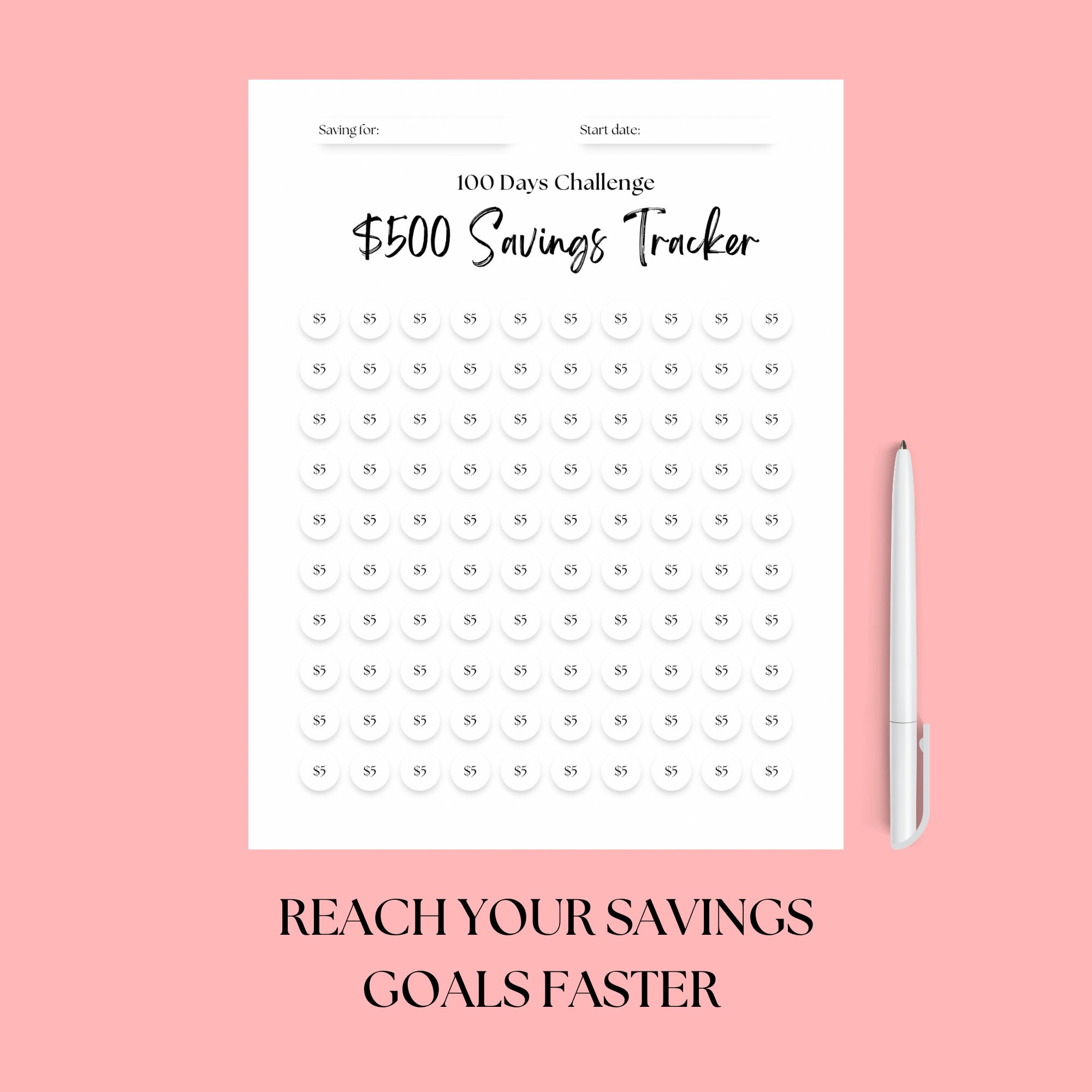 Savings Tracker | Printable Savings Worksheet | Expense Tracker ...