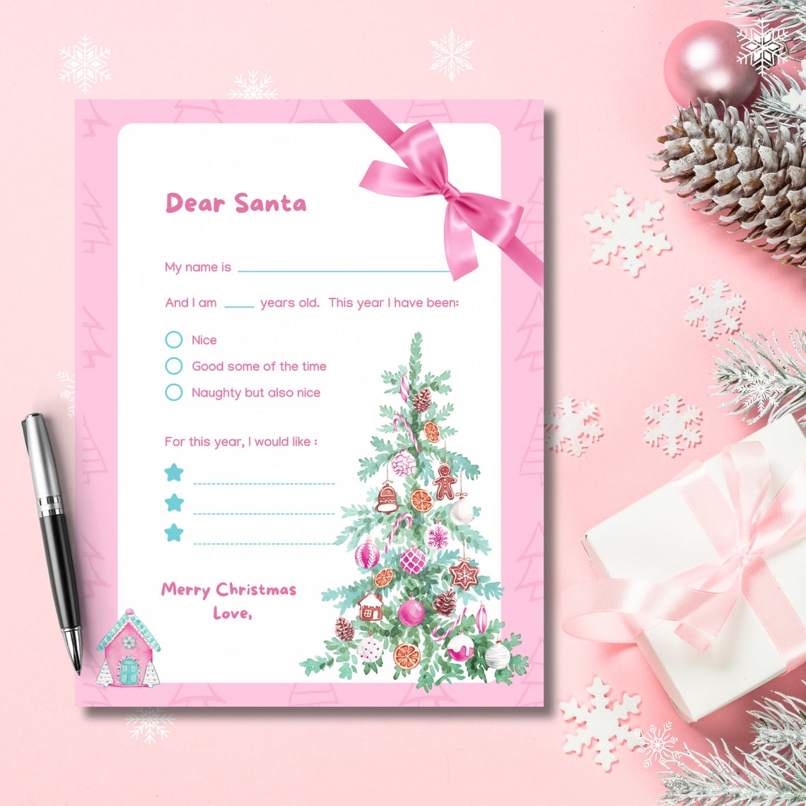 Printable Santa Letter for Kids Christmas Cards Kids Santa - Etsy