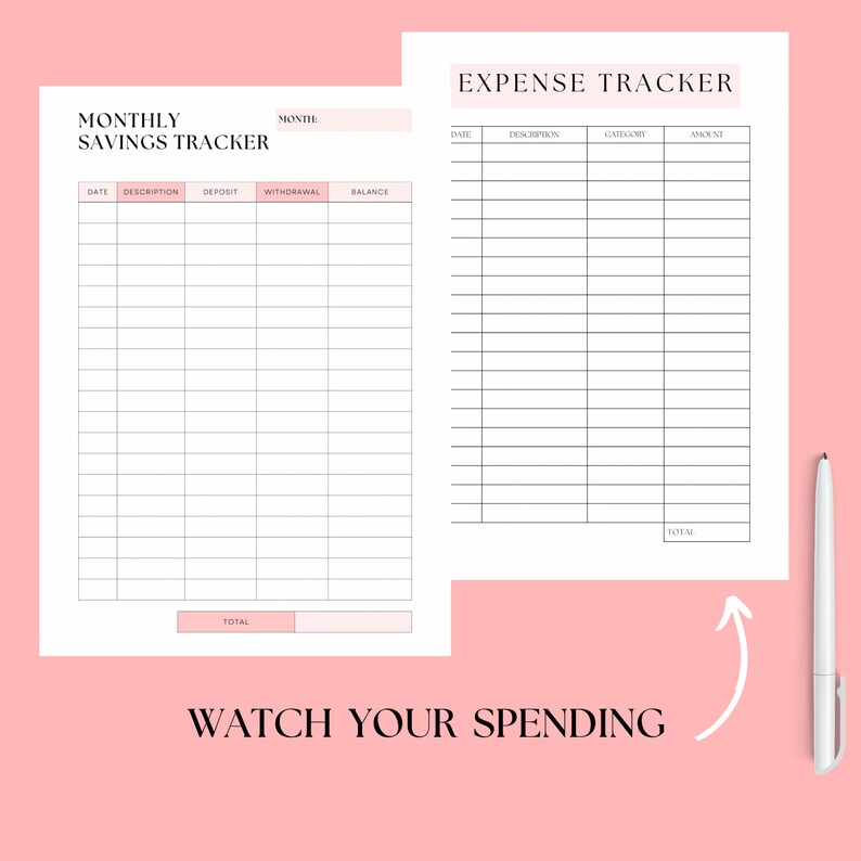 Budget Planner Bundle Daily Budget Tracker Savings Worksheet Printable ...