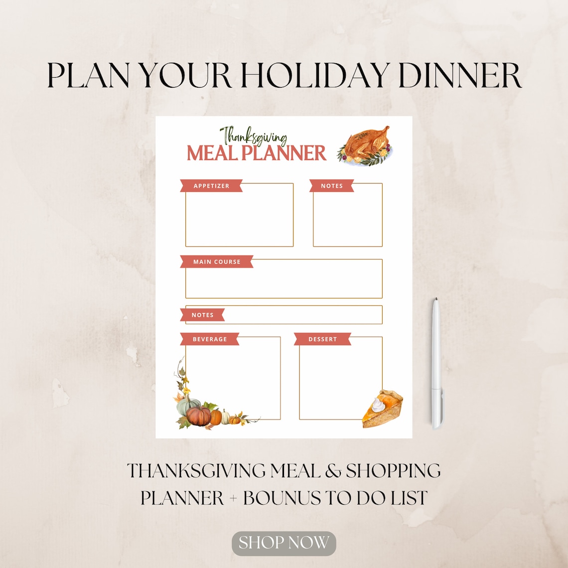 Thanksgiving Meal Planner | Thanksgiving Grocery List | Thanksgiving ...