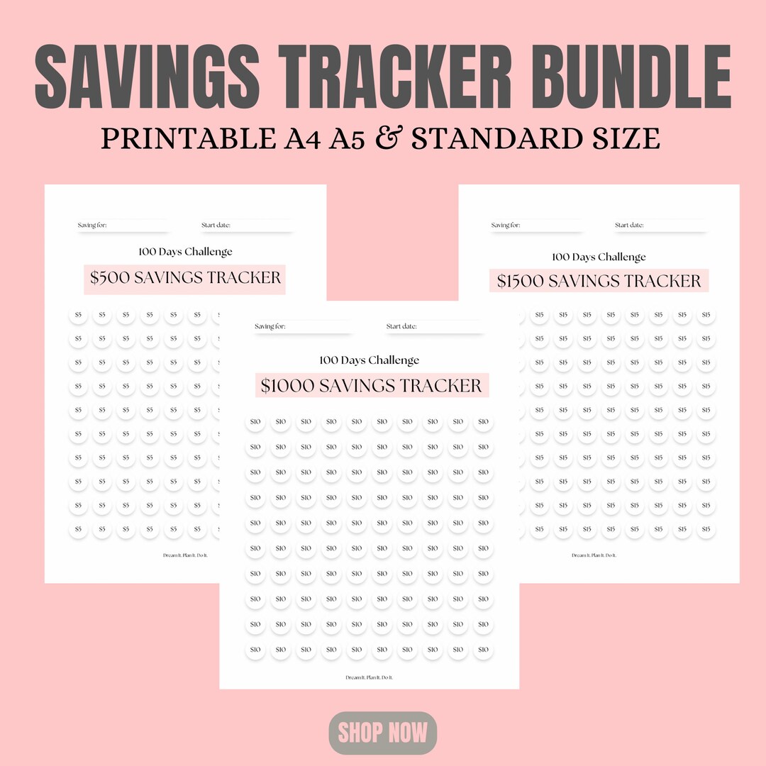 Savings Tracker | Printable Savings Worksheet | Expense Tracker ...