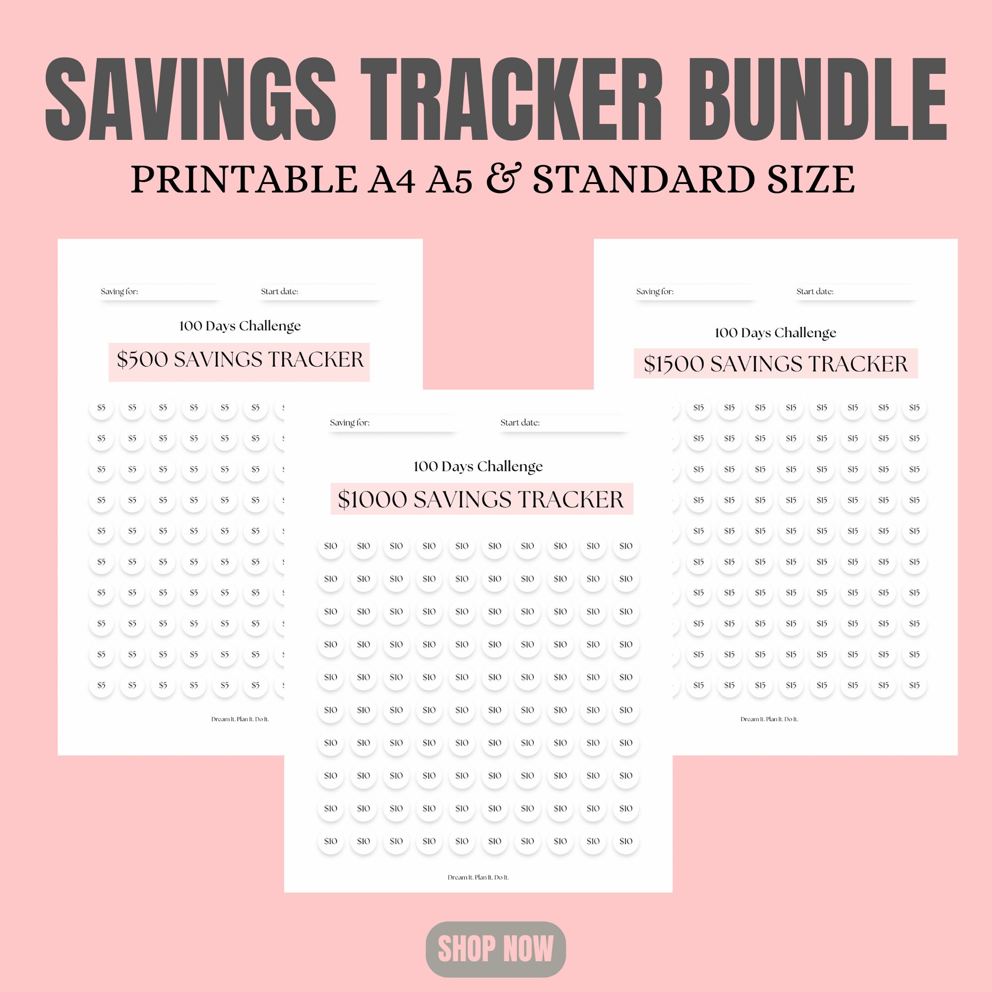 Savings Tracker | Printable Savings Worksheet | Expense Tracker ...